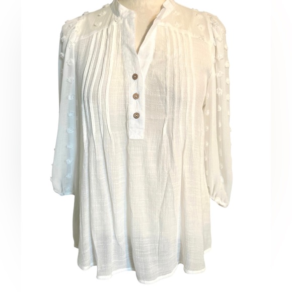 mine | Tops | Mine Los Angeles White Blouse Sheer White Top Summer ...